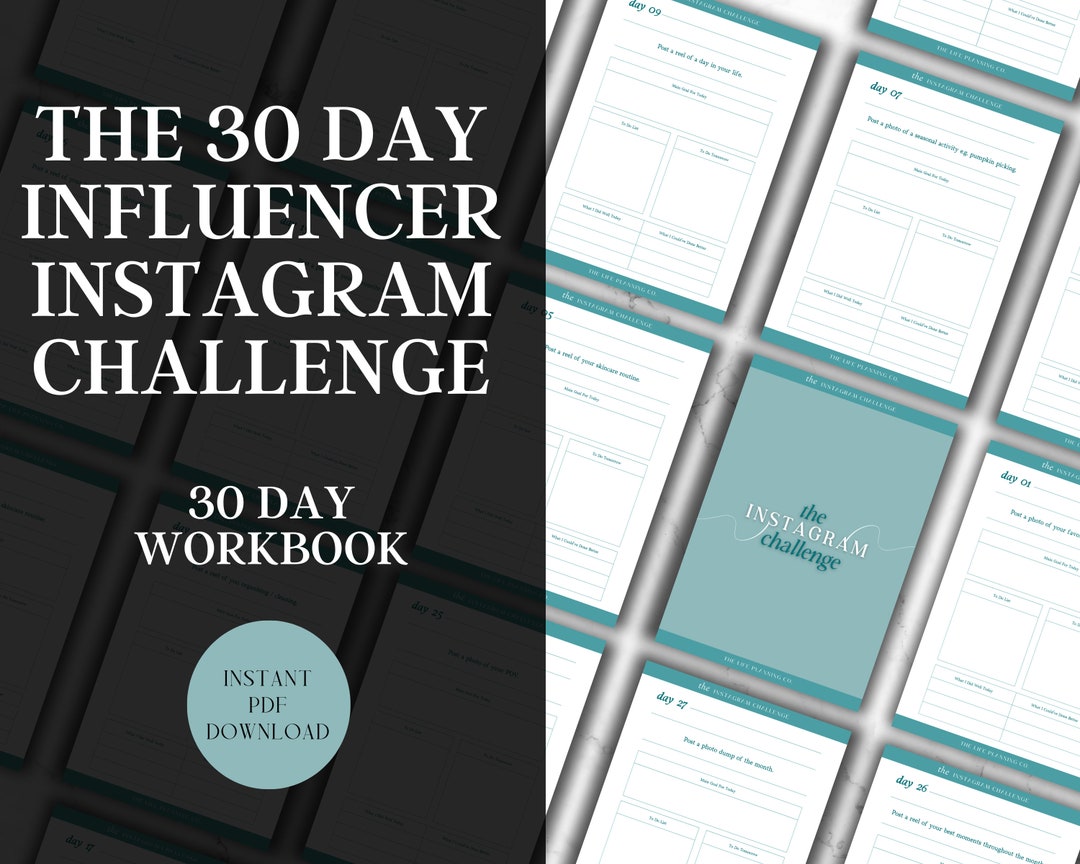 Instagram Social Media 30 Day Challenge || Printable Social Media ...