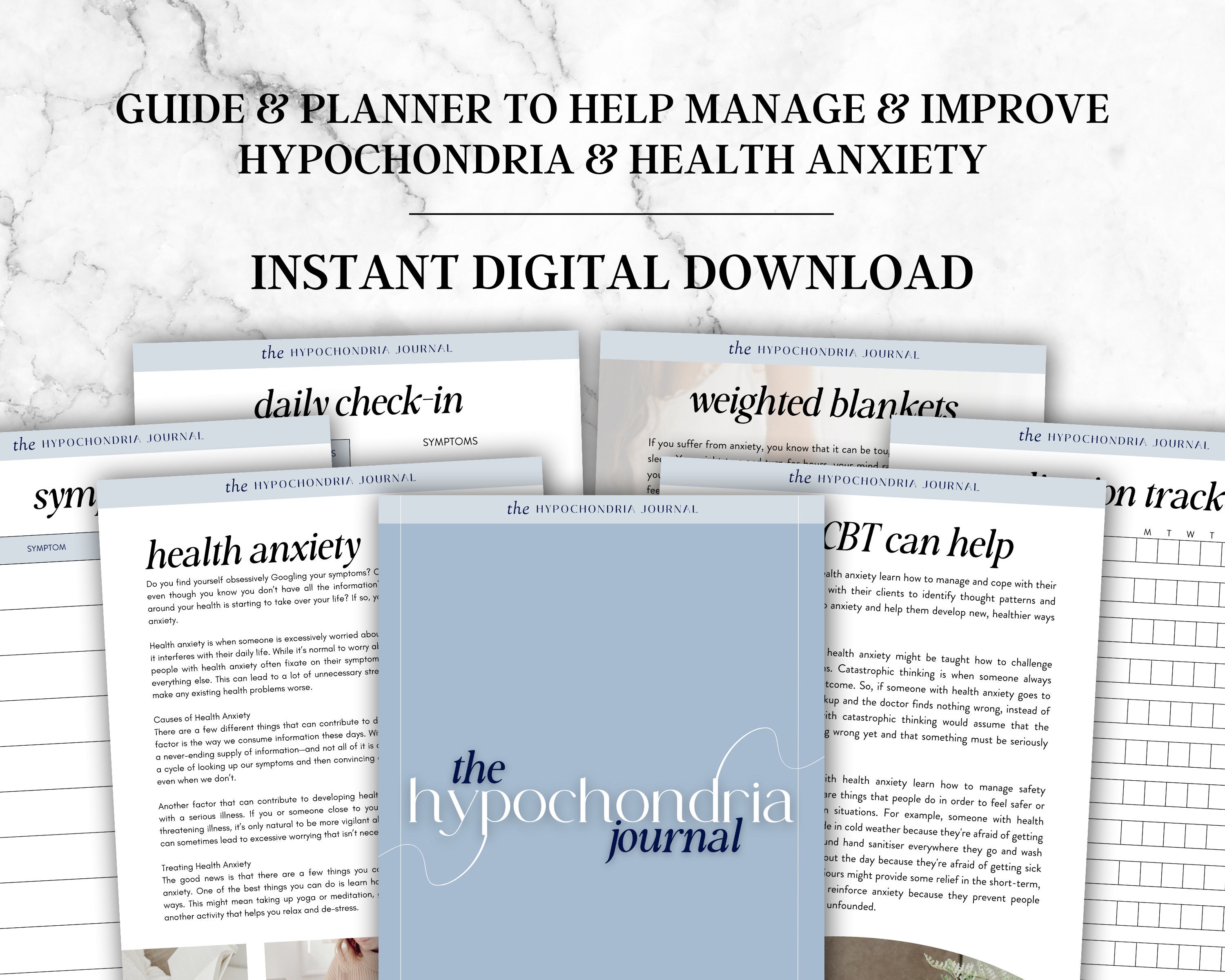 The Hypochondria Journal || Printable Digital Planner | Mental Health ...