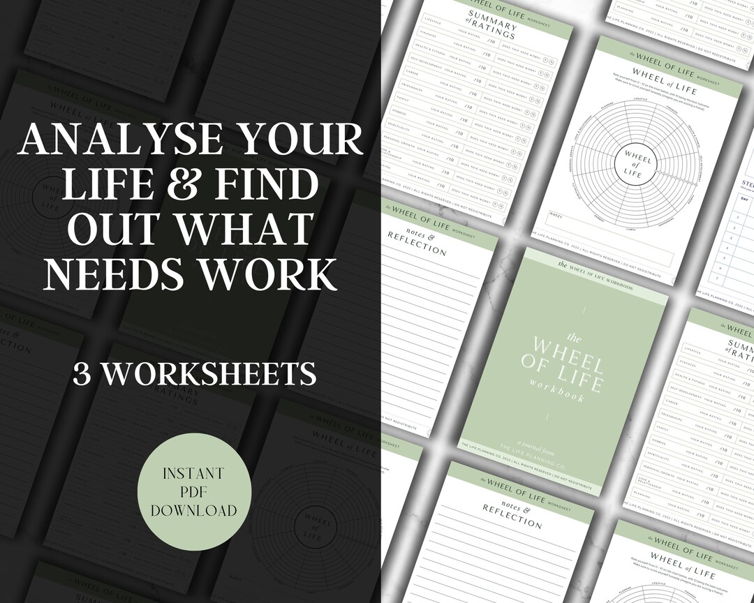 Wheel of Life Goal Setting Workbook || Self Empowerment Printable ...