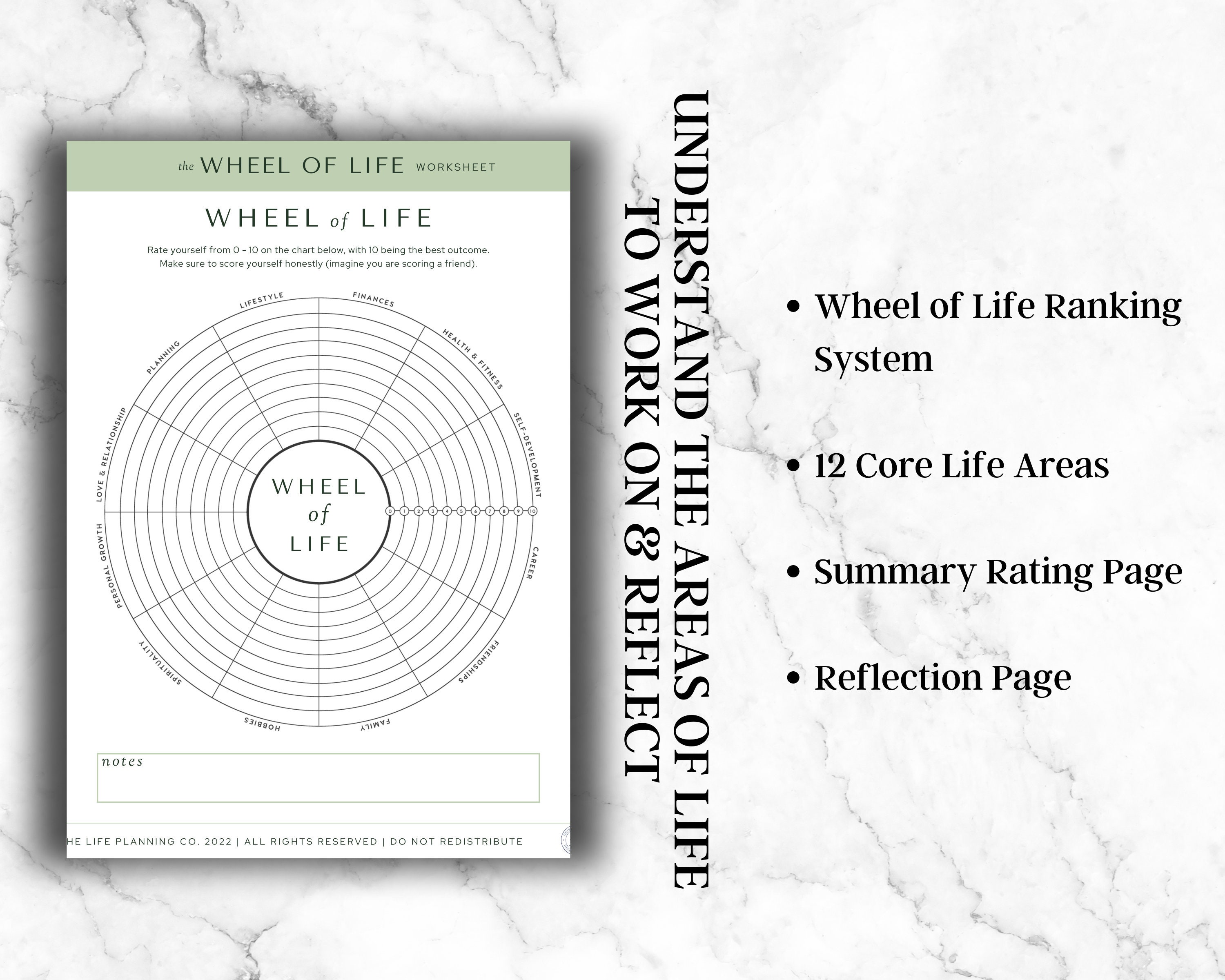 Wheel of Life Goal Setting Workbook Self Empowerment Printable Digital ...