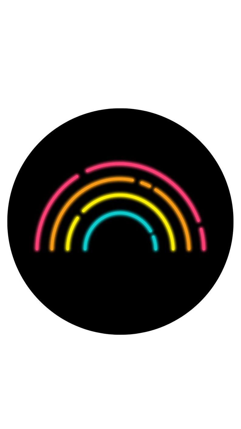 Instagram Highlights Neon Icons Glowing Circular Icons Highlight Cover ...