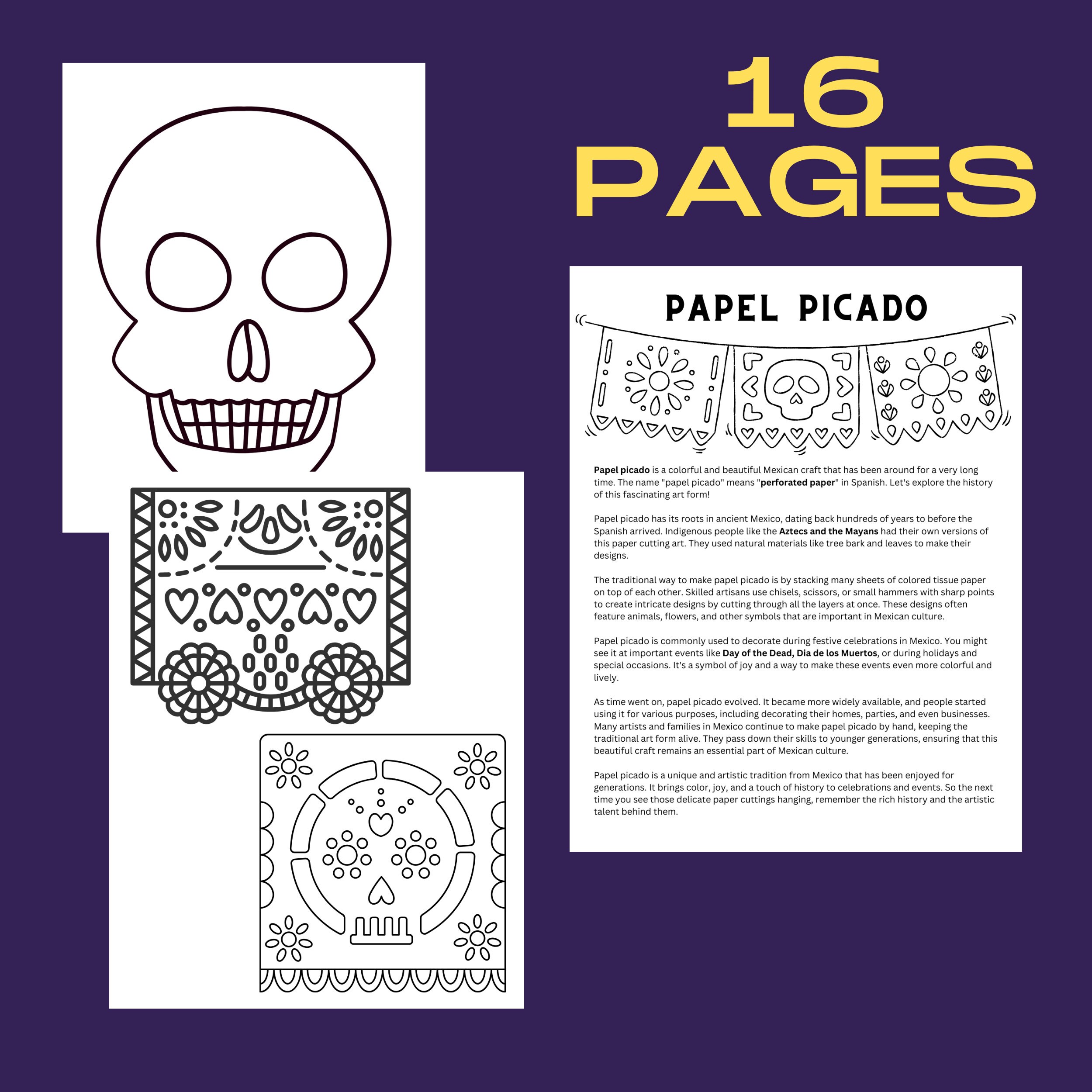 Dia De Los Muertos Printable Activites Reading Worksheets - Etsy