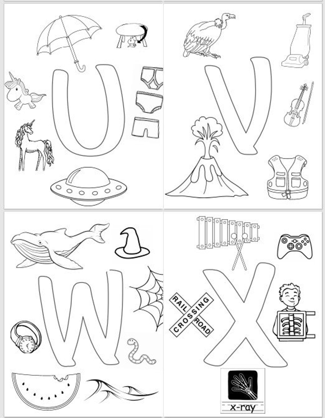 26 Printable Alphabet Coloring Pages Abcs Posters, Coloring Book ...