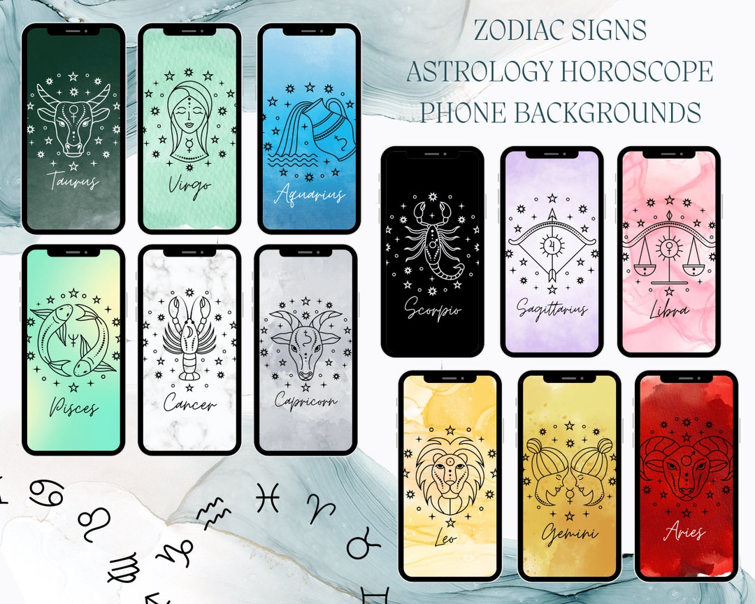 Phone Wallpapers Zodiac Signs Phone Background Astrology Symbols Zodiac ...