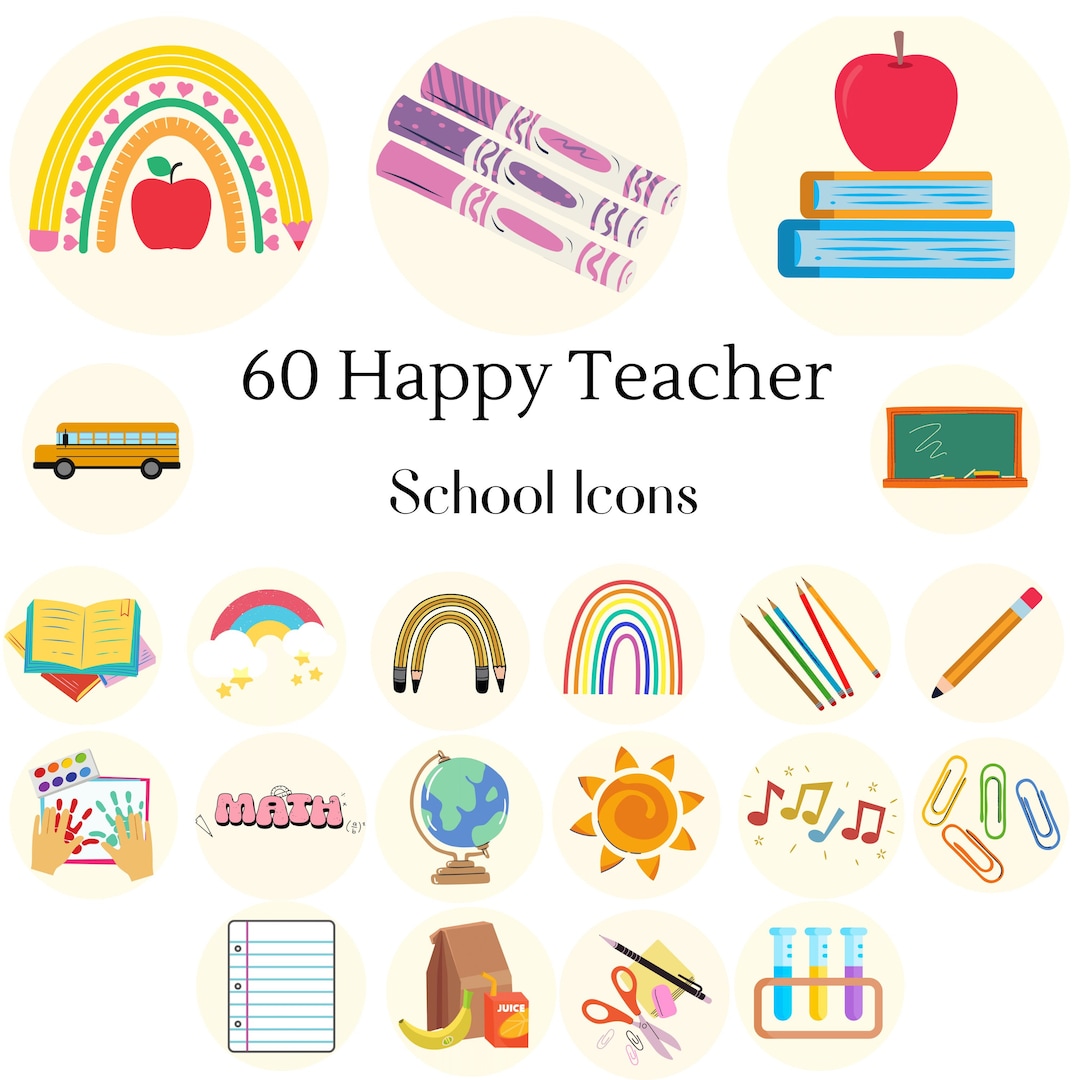 Happy Teacher School Icons Instagram Highlight Covers School Theme ...