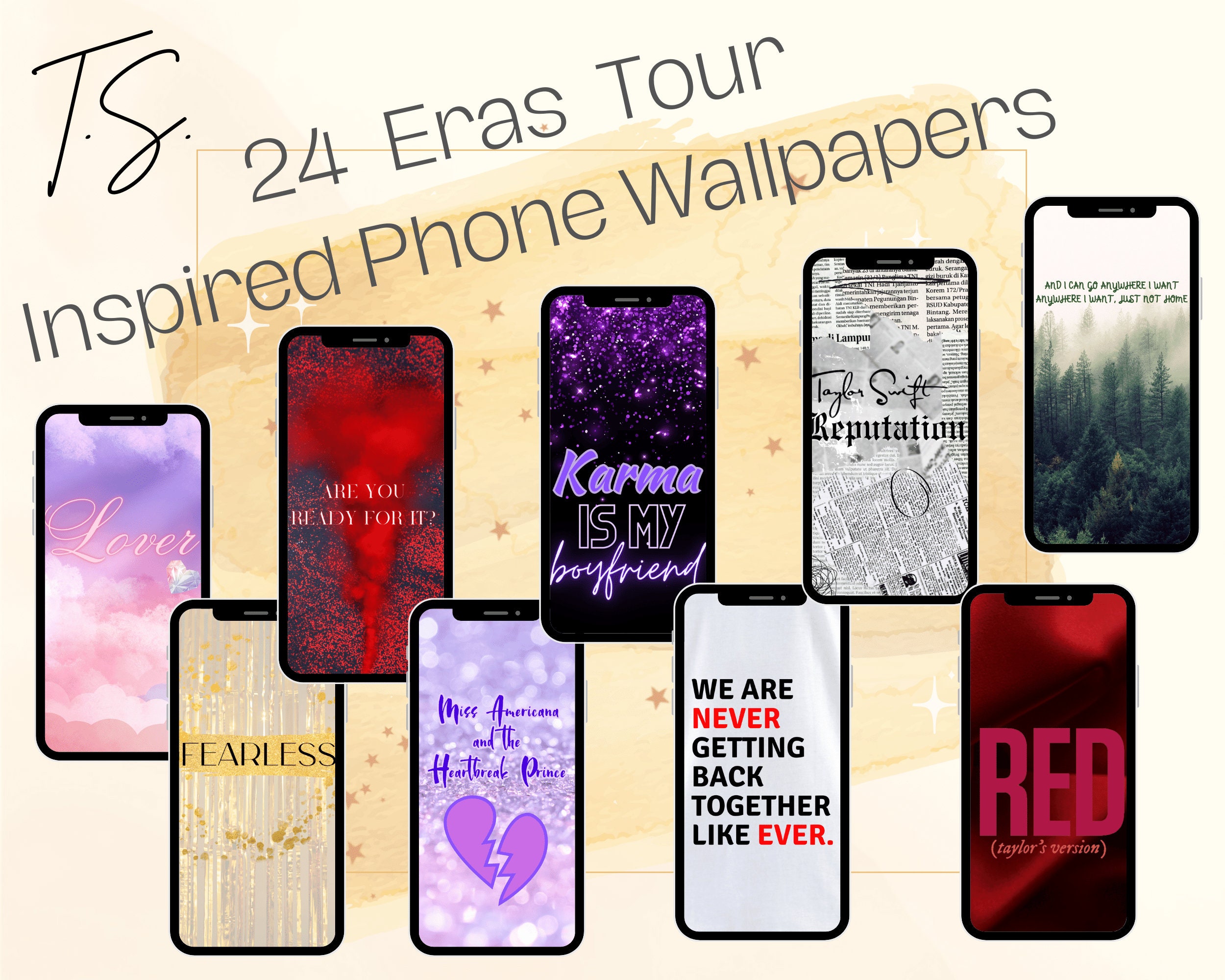 Phone Backgrounds Eras Tour Inspired T Swift Phone Wallpapers Android ...