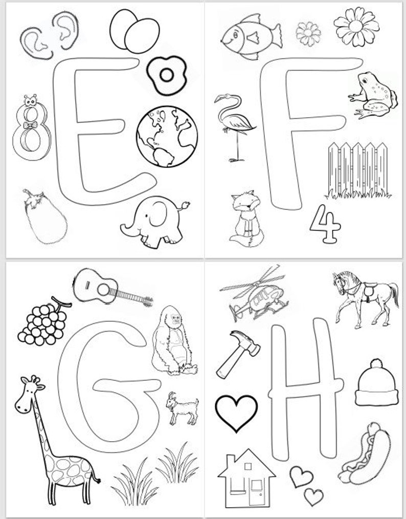 26 Printable Alphabet Coloring Pages Abcs Posters, Coloring Book ...