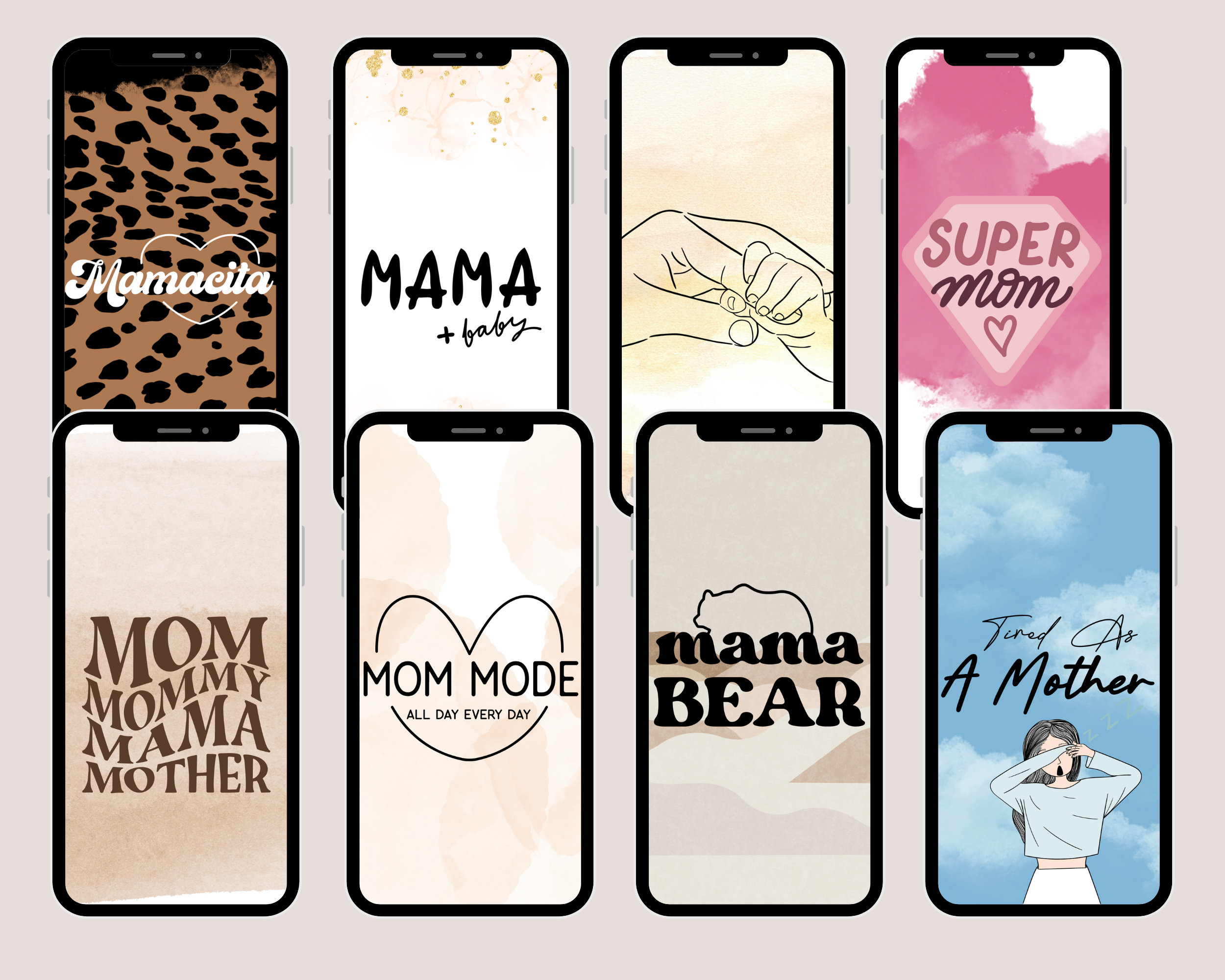 Phone Background Neutral Mom Phone Wallpapers for Mamas Beige Tan Soft ...