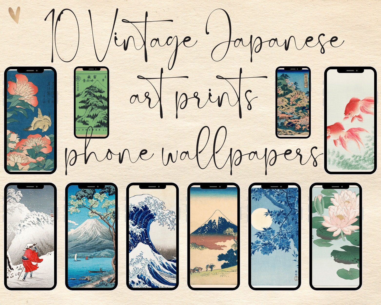 10 Vintage Japanese Print Art Wallpapers Phone Lock Screen Instagram ...