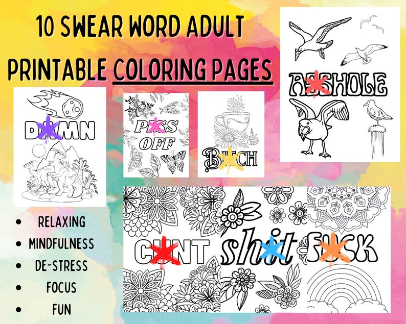 Adult Coloring Pages Swear Words Cursing Coloring Cuss Words Eff It ...