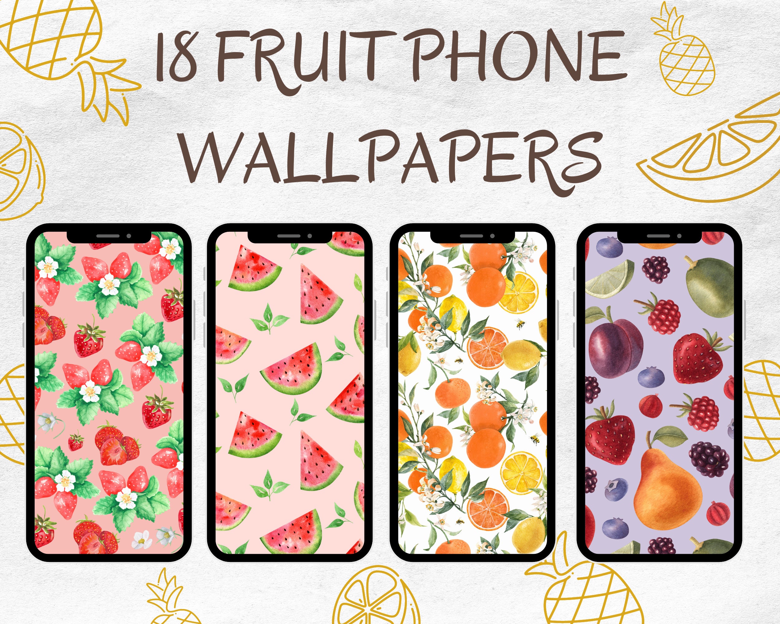 18 Fruit Phone Wallpapers Colorful Bright Aesthetic Phone Lock Screen ...