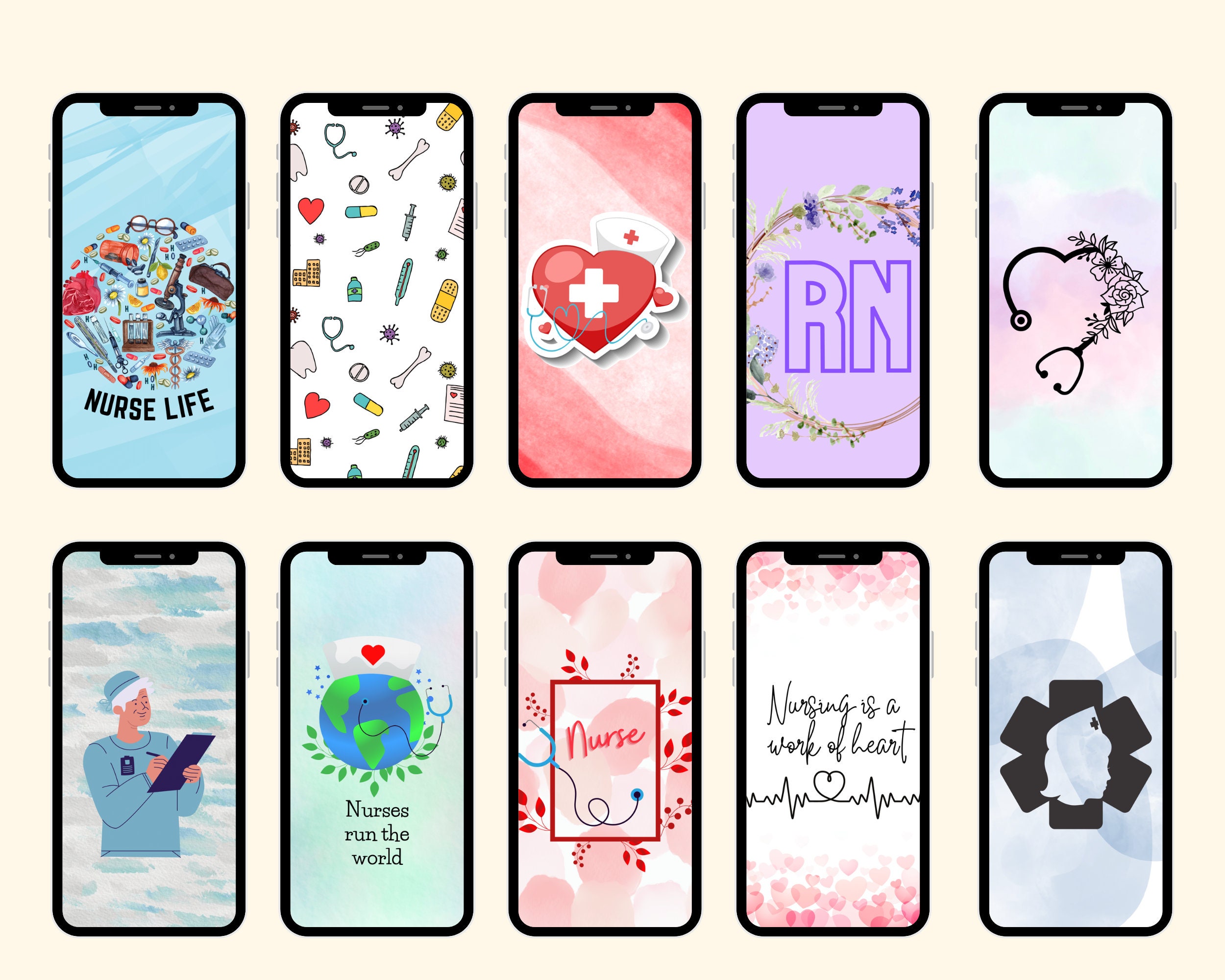 Phone Background Nurse Theme Phone Wallpapers RN iPhone Backgrounds ...