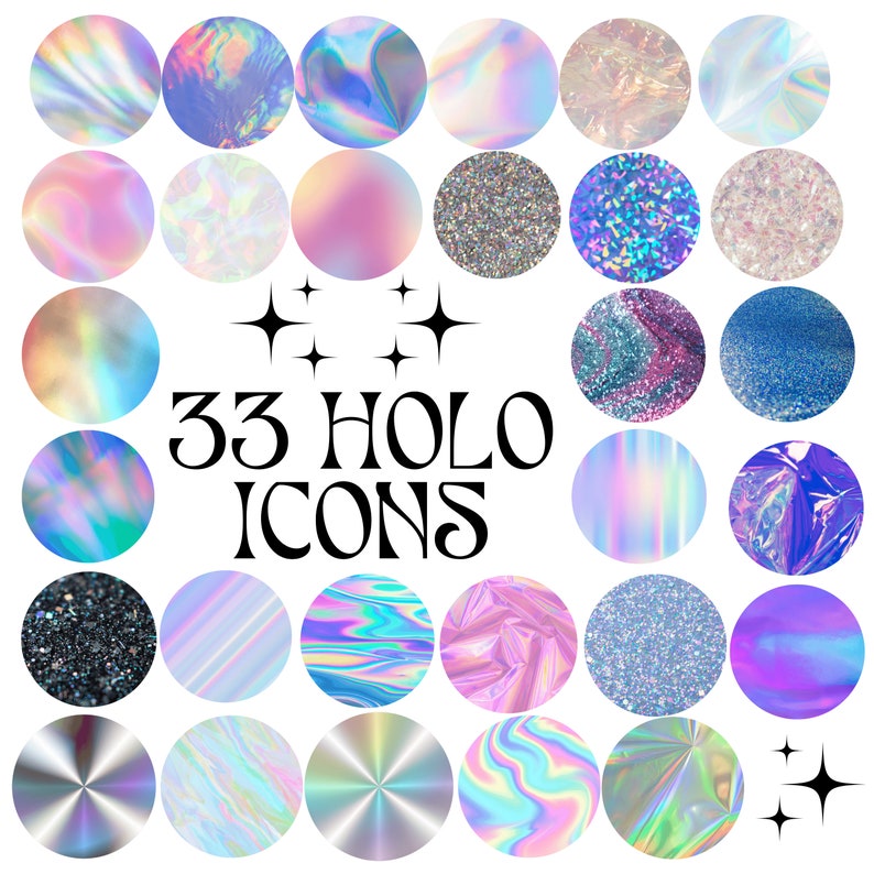 33 Holographic Icons Instagram Holo Highlight Covers - Etsy