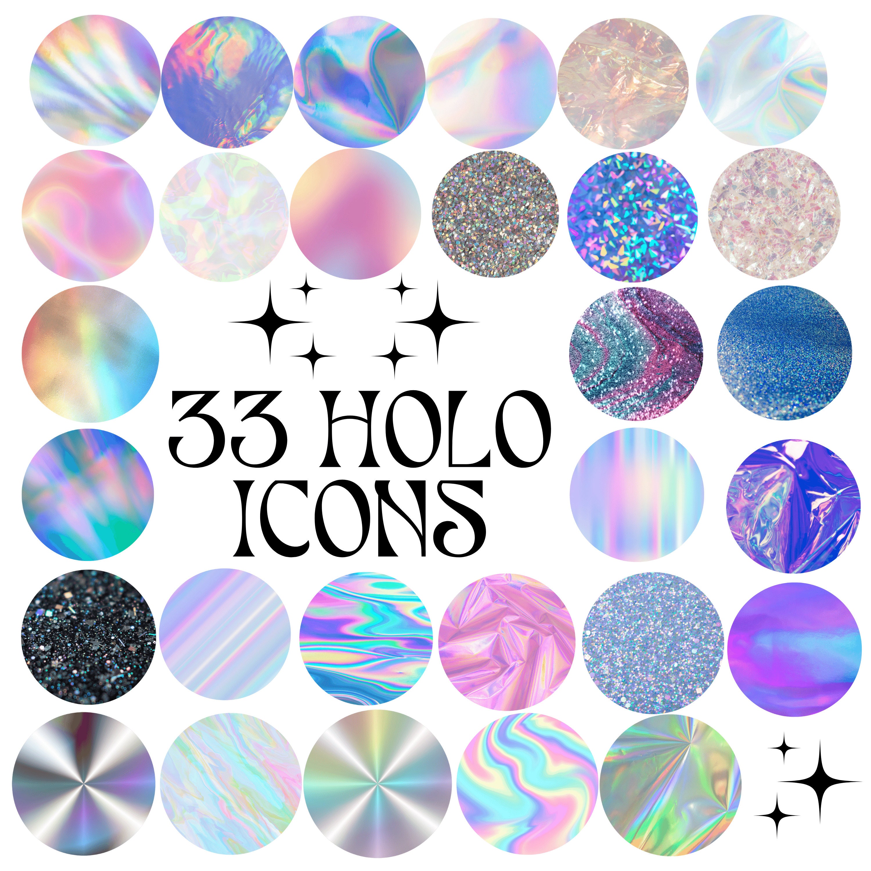 33 Holographic Icons Instagram Holo Highlight Covers Aesthetic Themed ...