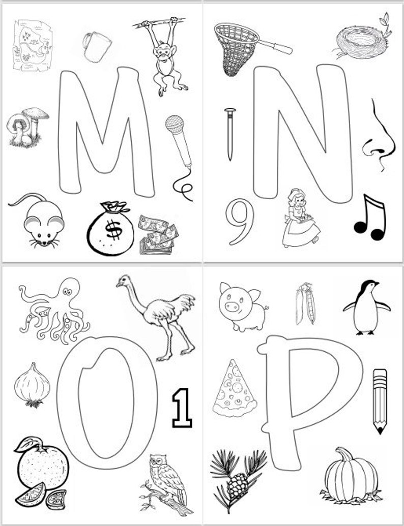 26 Printable Alphabet Coloring Pages Abcs Posters, Coloring Book ...