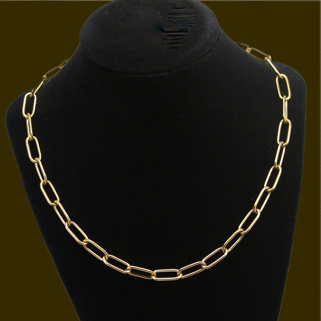 Gold Stainless Steel Paper Clip Necklace With Quality Magnetic - Etsy