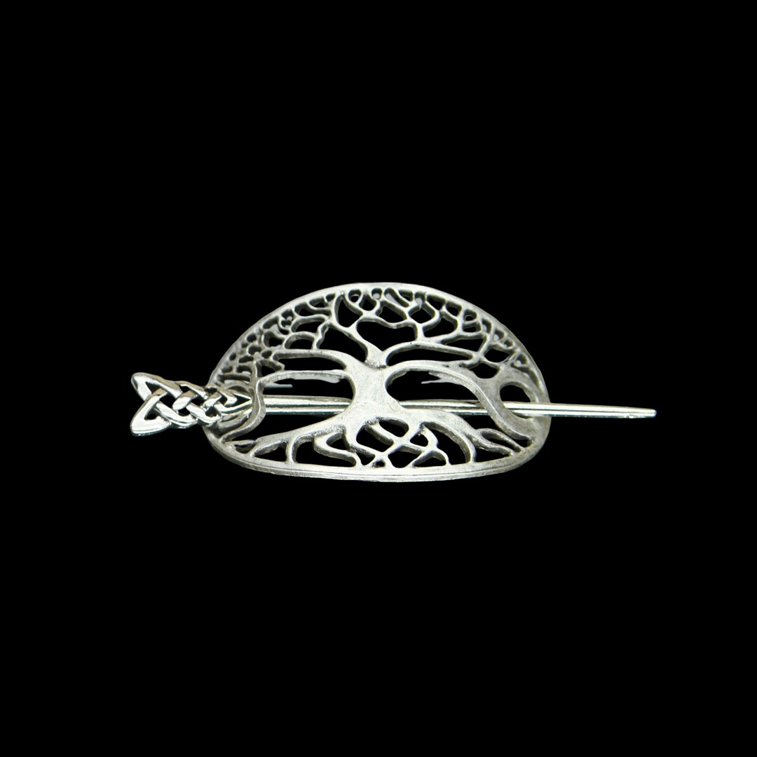 Tree of Life Stick Barrette With Coordinated Celtic Weave Hair Slide ...