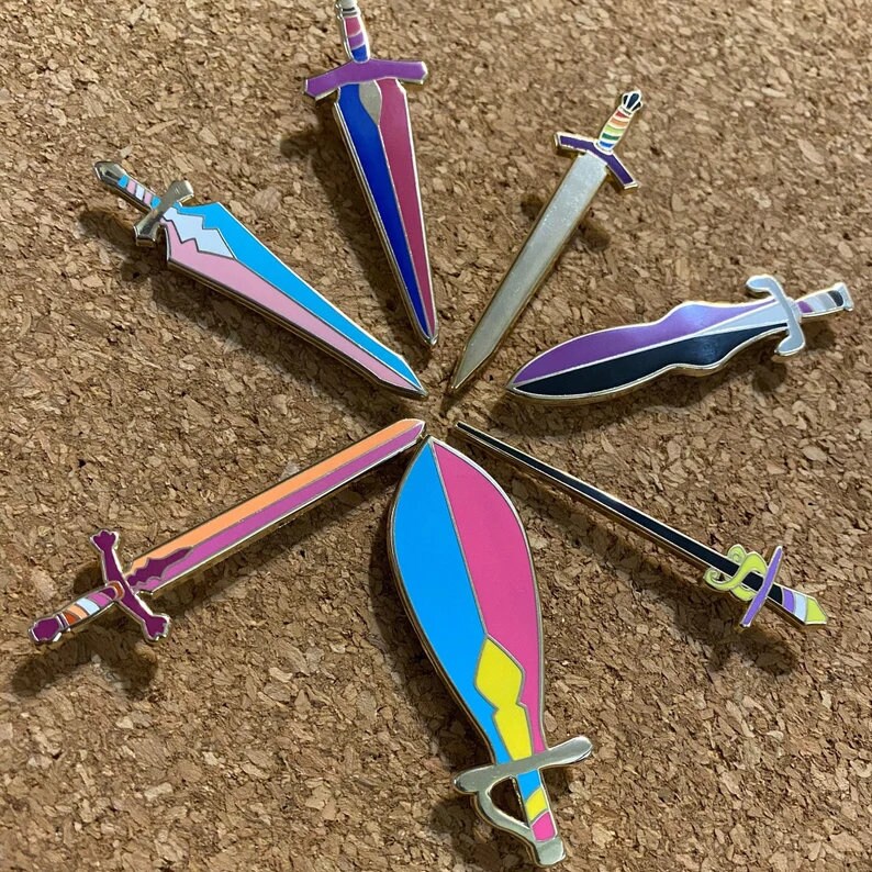 Pride Sword Enamel Pins - Etsy