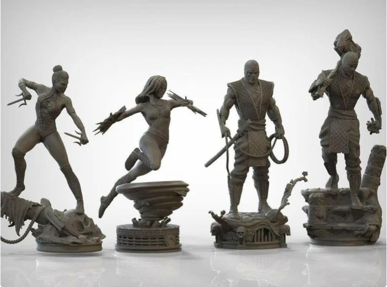 Mortal Combat Pack Figurine STL, Kitana, Mileena, Scorpion, Sub Zero ...