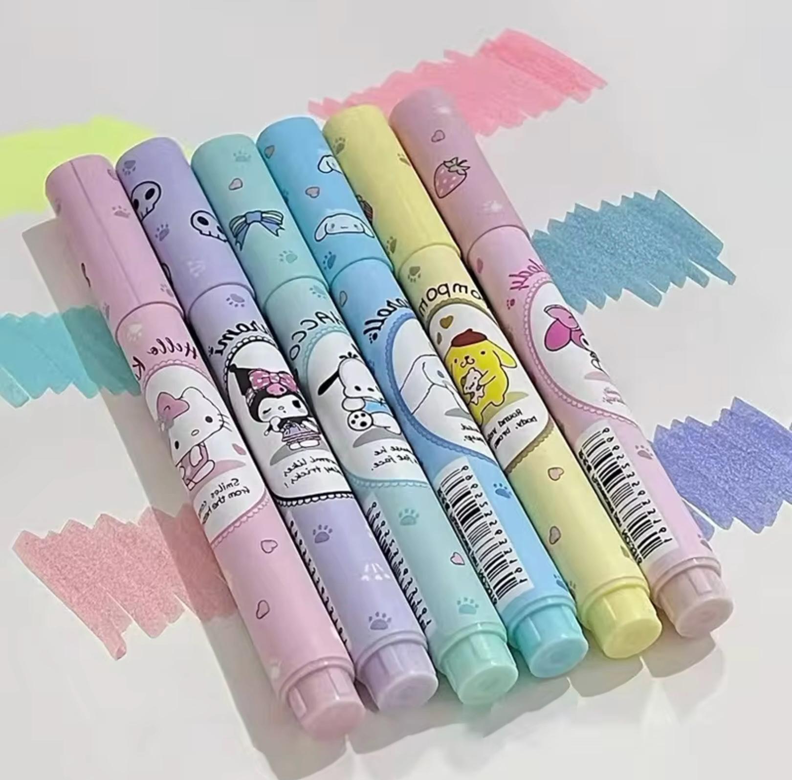 Kawaii Kitty Highlighter Pack of 6 Japanese Stationary - Etsy