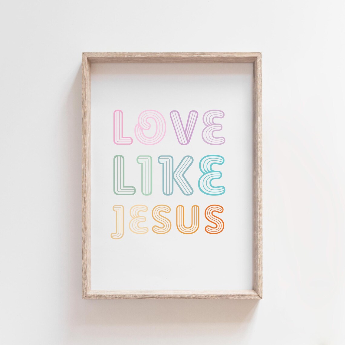 Love Like Jesus Print, Christian Wall Art, Bible Verse, Girls Bedroom ...