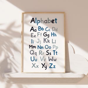 Set of 3 Playroom Prints, Alphabet Chart, Numbers Chart, Educational ...