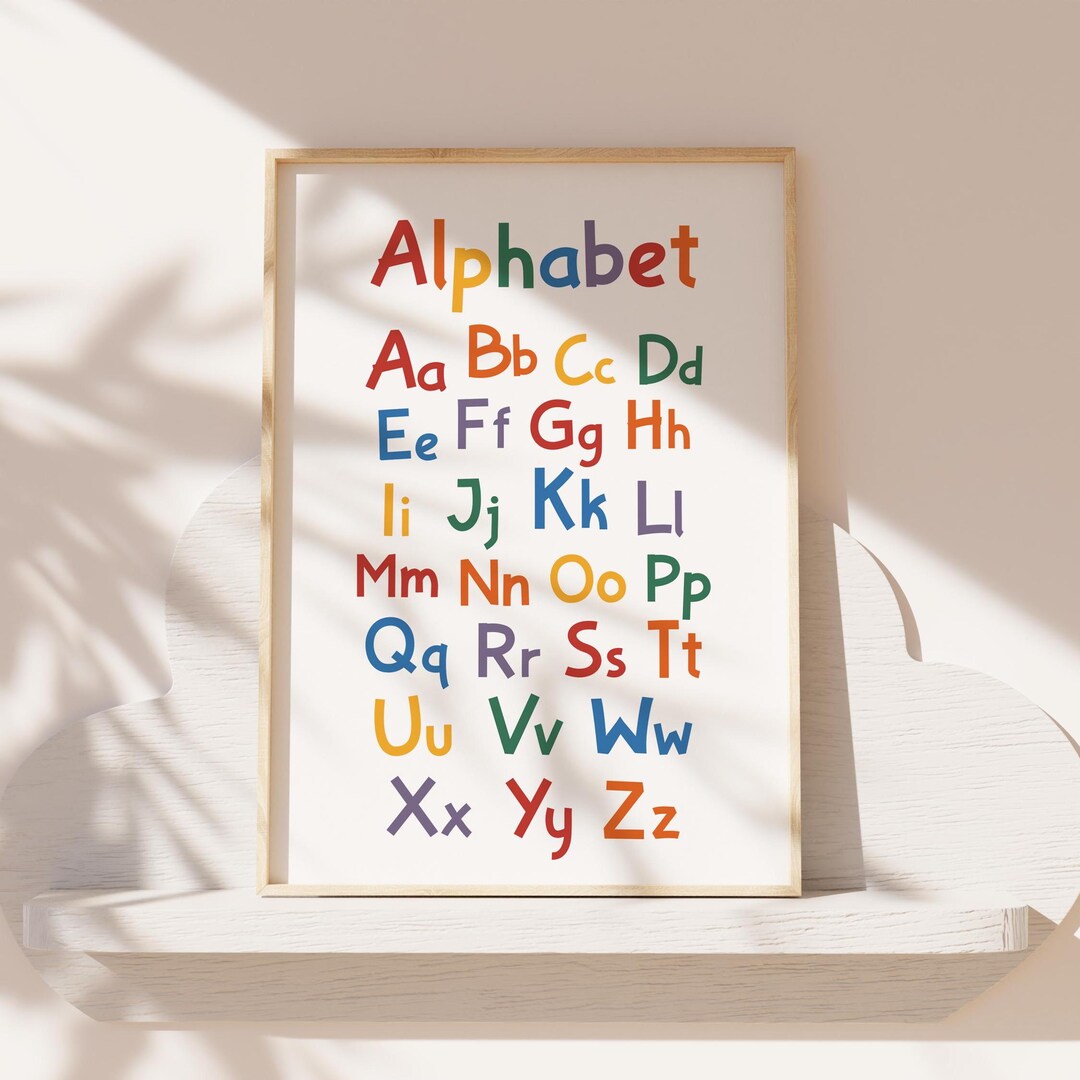 Rainbow Alphabet Chart, Rainbow Prints, Educational Classroom Prints ...