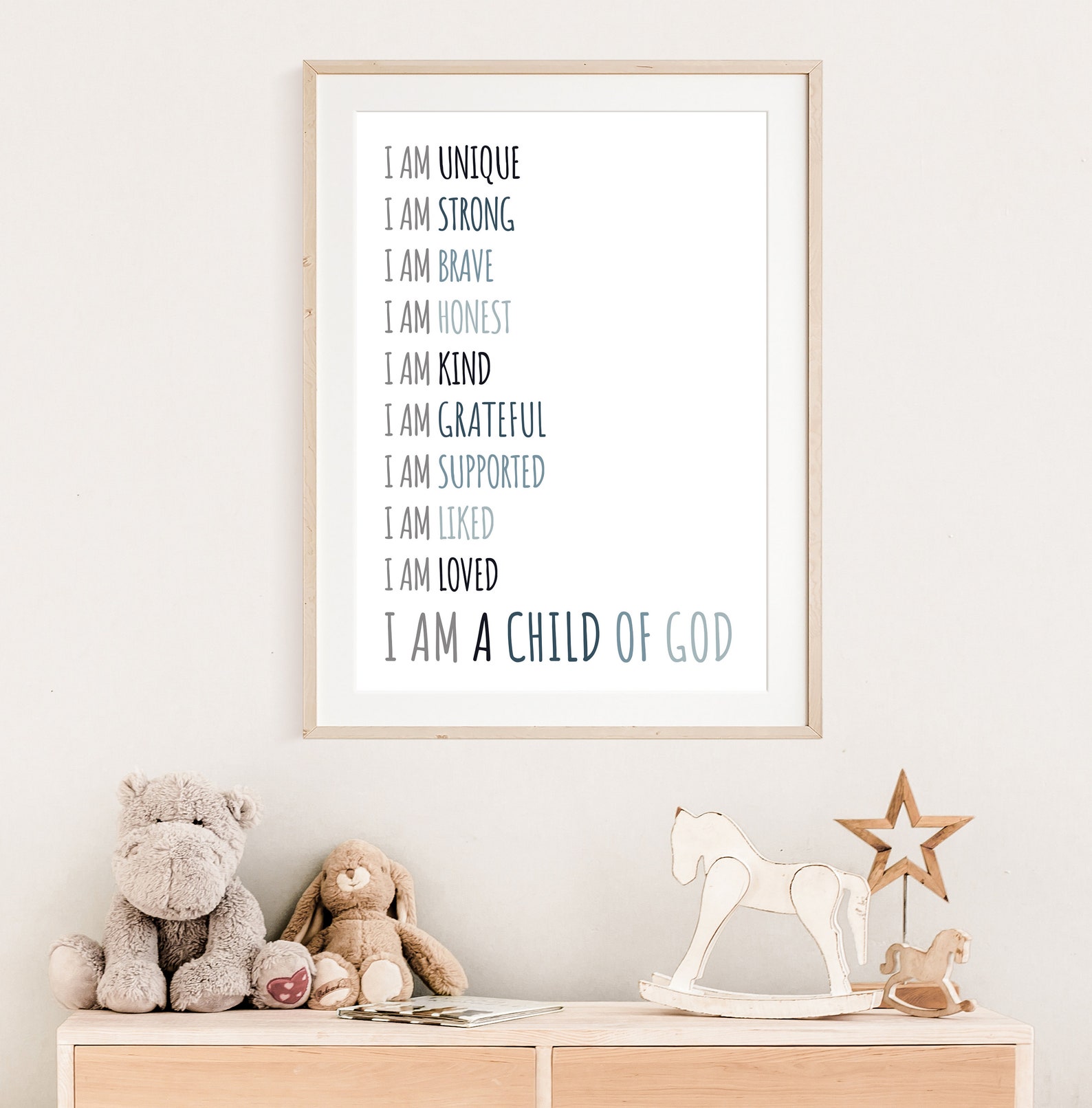 I Am a Child of God, Boys Affirmation Print, Christian Wall Art, Bible ...