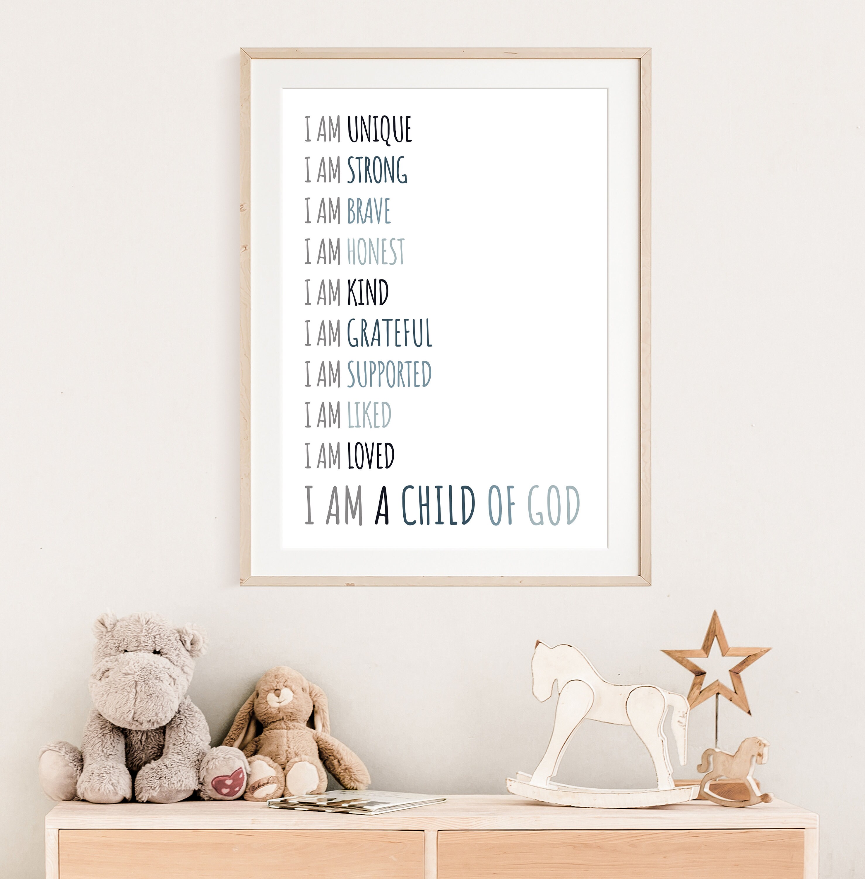 I Am a Child of God, Boys Affirmation Print, Christian Wall Art, Bible ...