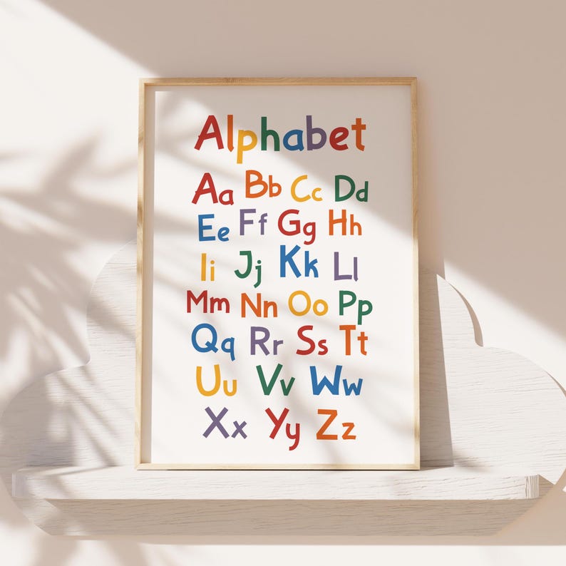 Set of 3 Playroom Prints, Rainbow Prints, Alphabet Number Prints ...