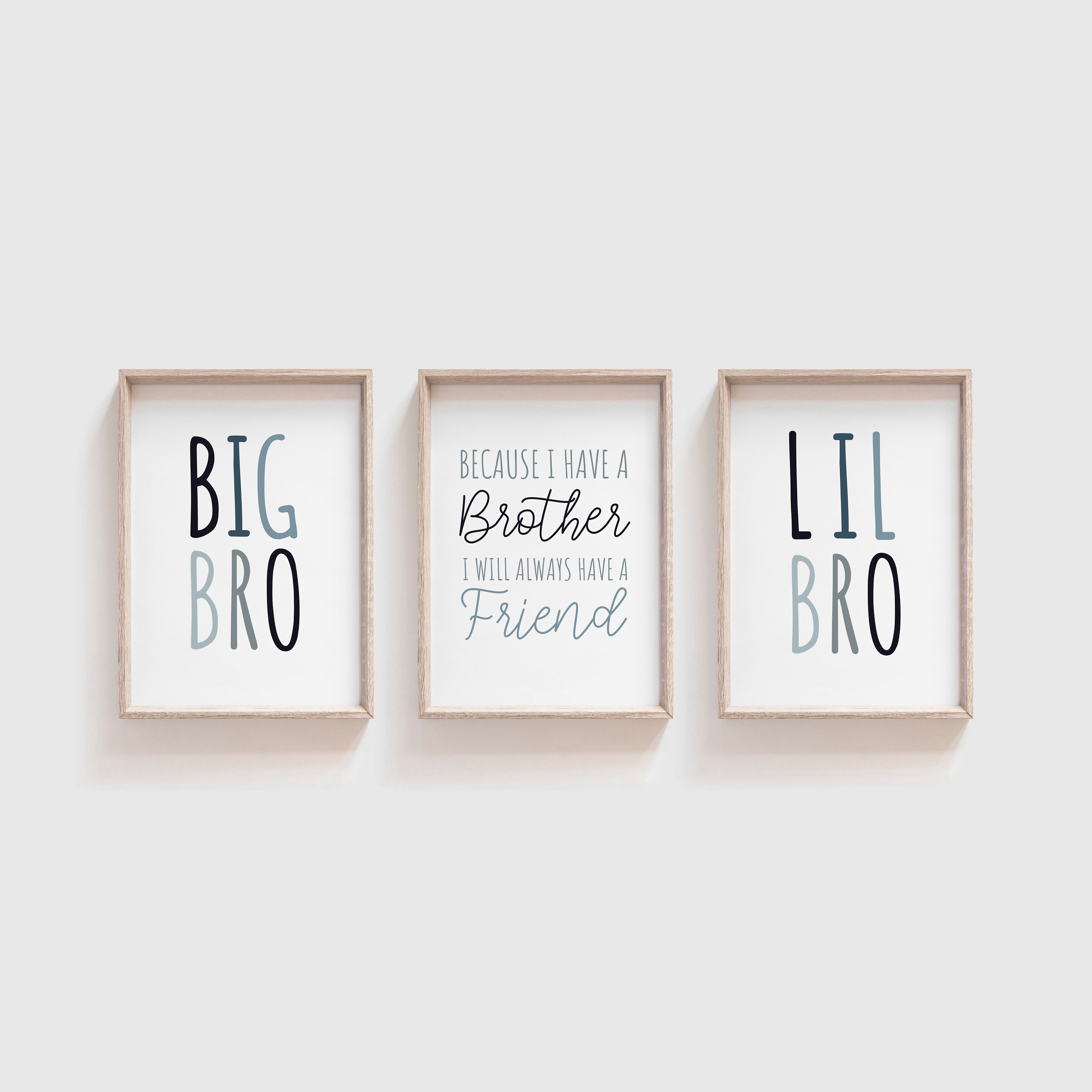 Big Bro Lil Bro Print Set, Brothers Bedroom Decor, Brothers Prints ...