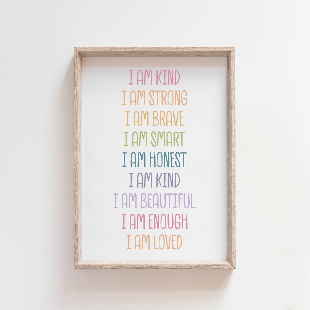 Girls Affirmation Print, Girls Bedroom Decor, Girls Wall Art, Positive ...
