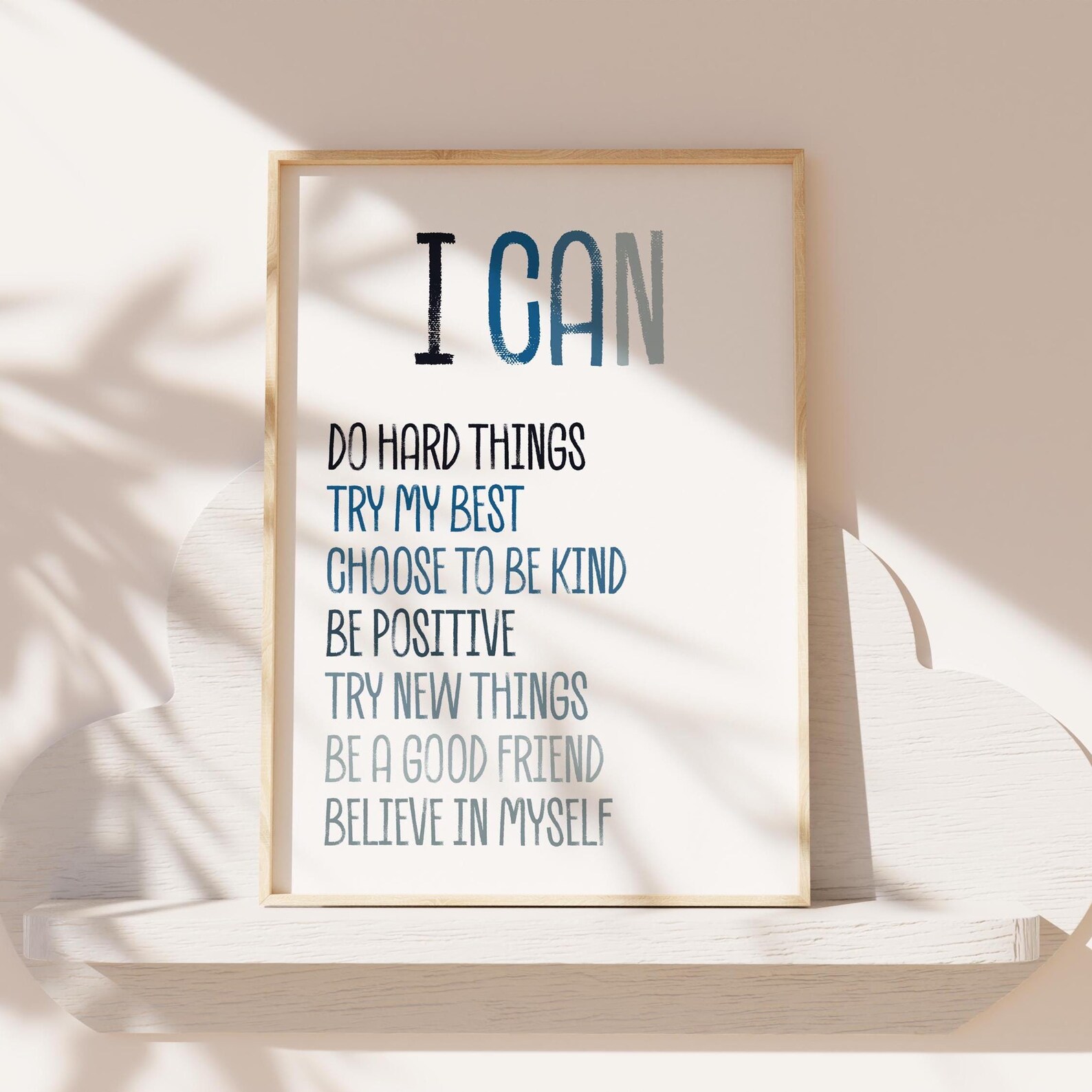 Boys Affirmation Print, I Can Do Hard Things, Motivational Prints ...