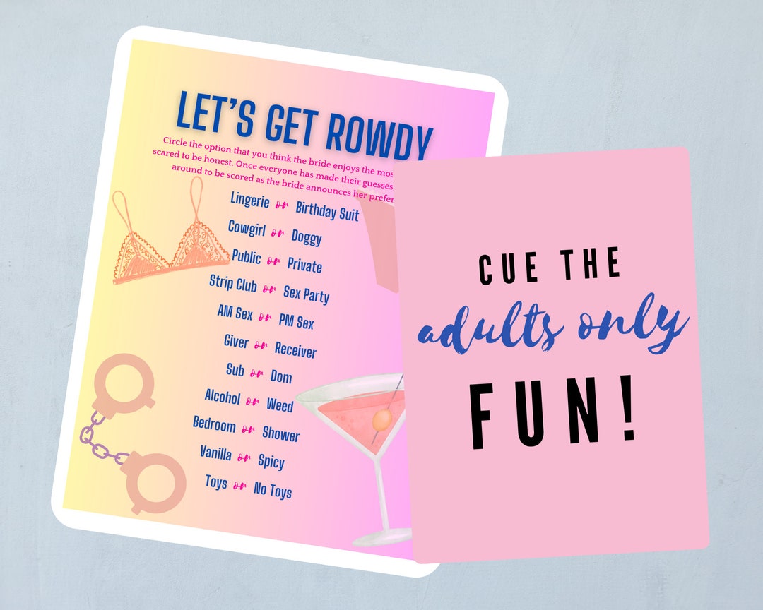 Let's Get Rowdy Bachelorette Game - Etsy