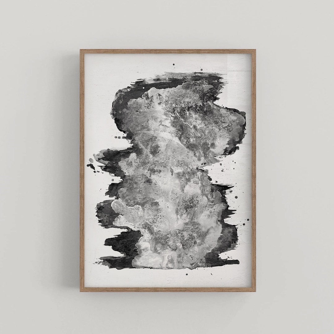 Black and White Abstract Art Poster: Minimalist Nordic Wall Decor - Etsy