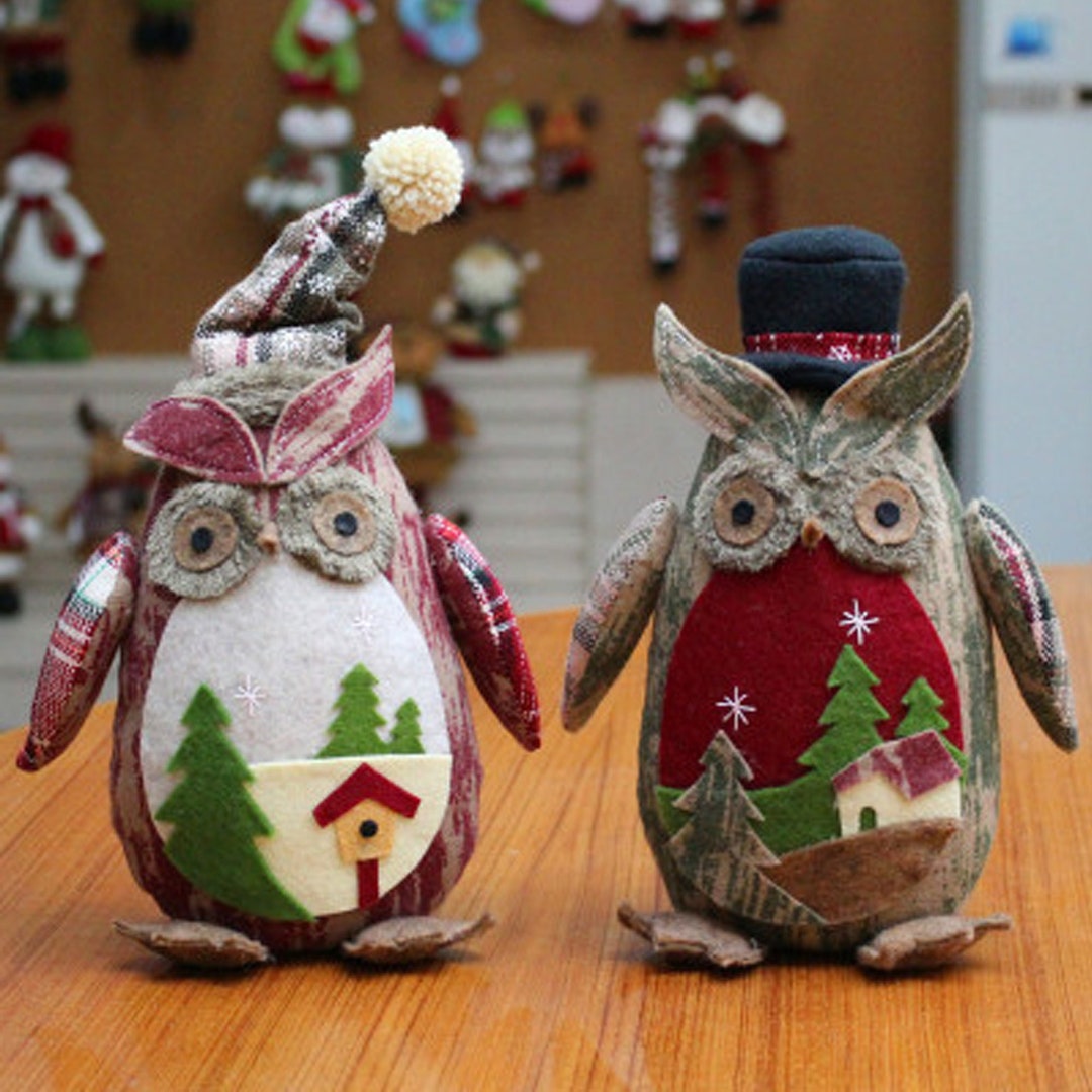 Handcrafted Christmas Owls, Christmas Decorations - Etsy