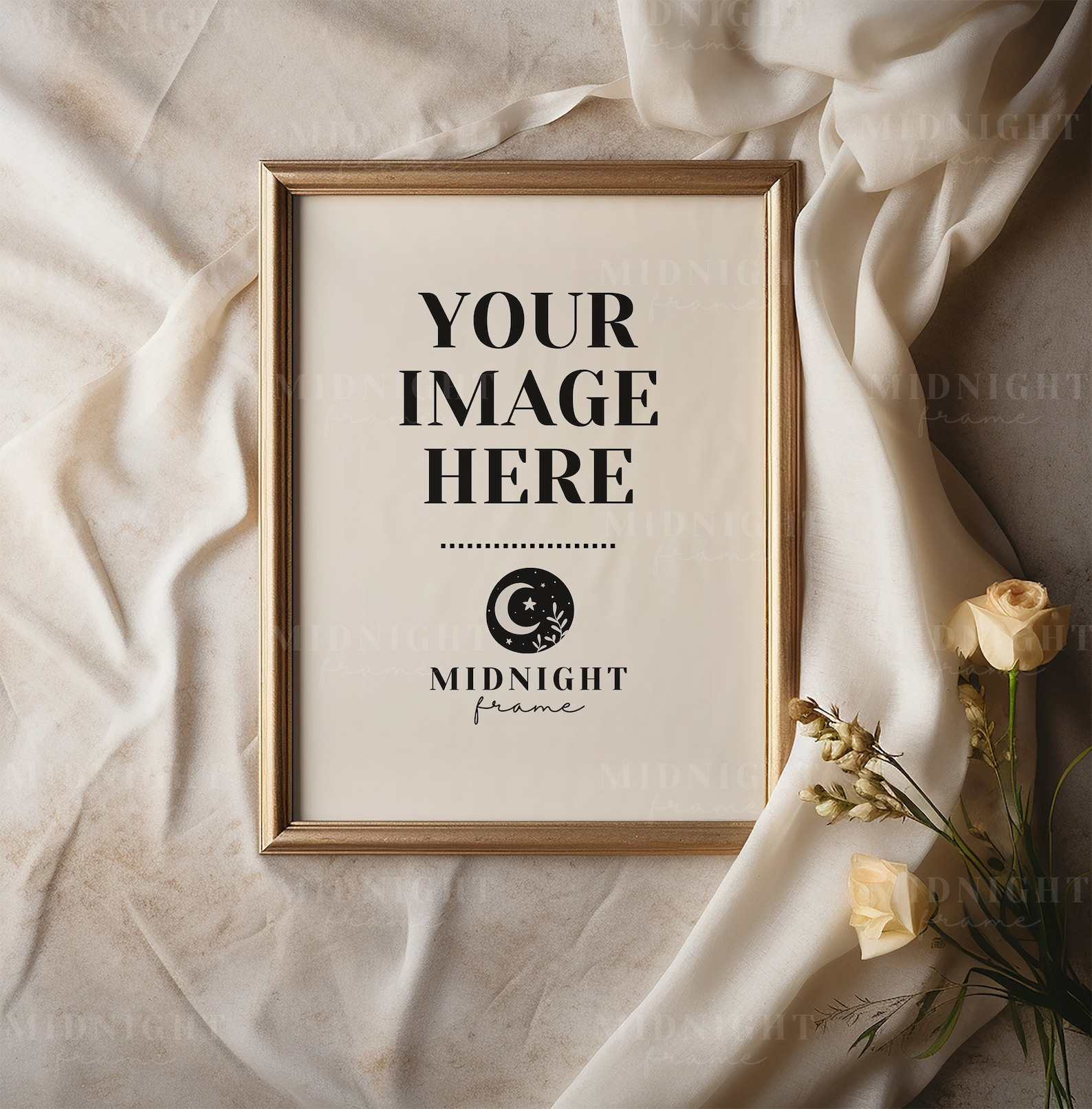 Gold Frame Mockup | Digital PSD Mockup | Vintage Picture Frame Art ...