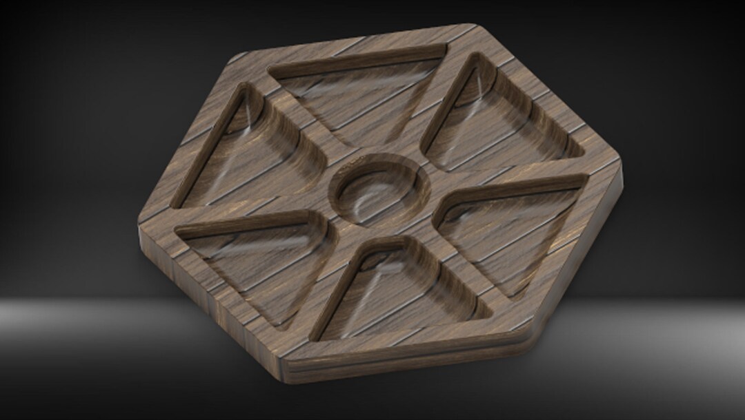 Hexagon Tray 01 - 3D STL and Vector Files for CNC and 3D Printer (stl, Obj, Par, Step2, Iges ...