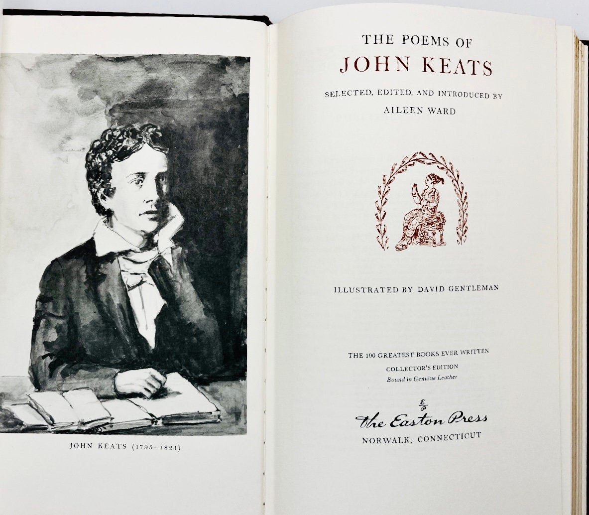 Vintage Leather the Poems of John Keats, Gilded Full Leather Easton ...