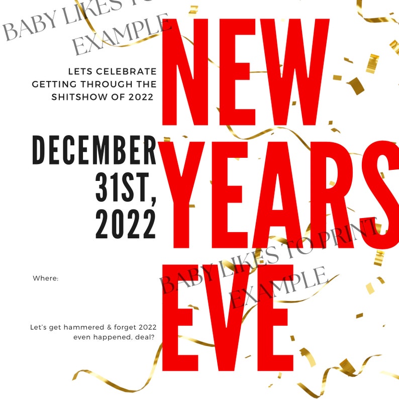 2023 NYE Party Invite Digital & Printable - Etsy