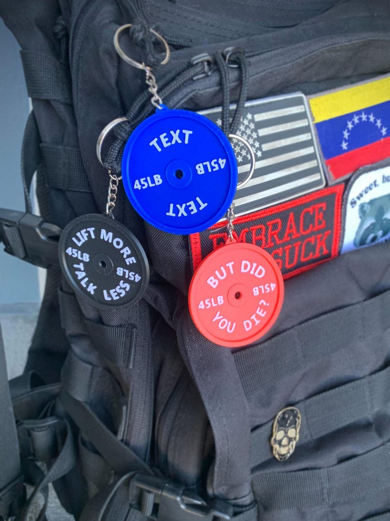 NEW COLORS Customizable Lifting Plate Keychain GYM - Fitness - Key ...