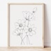 Original Floral Bouquet Ink Sketch Everlasting Flowers Art Print ...