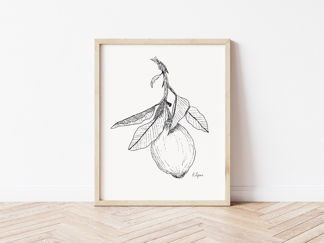 Always Make Lemonade Ink Art Sketch - Lemon Ink Art Print - Kitchen Art ...