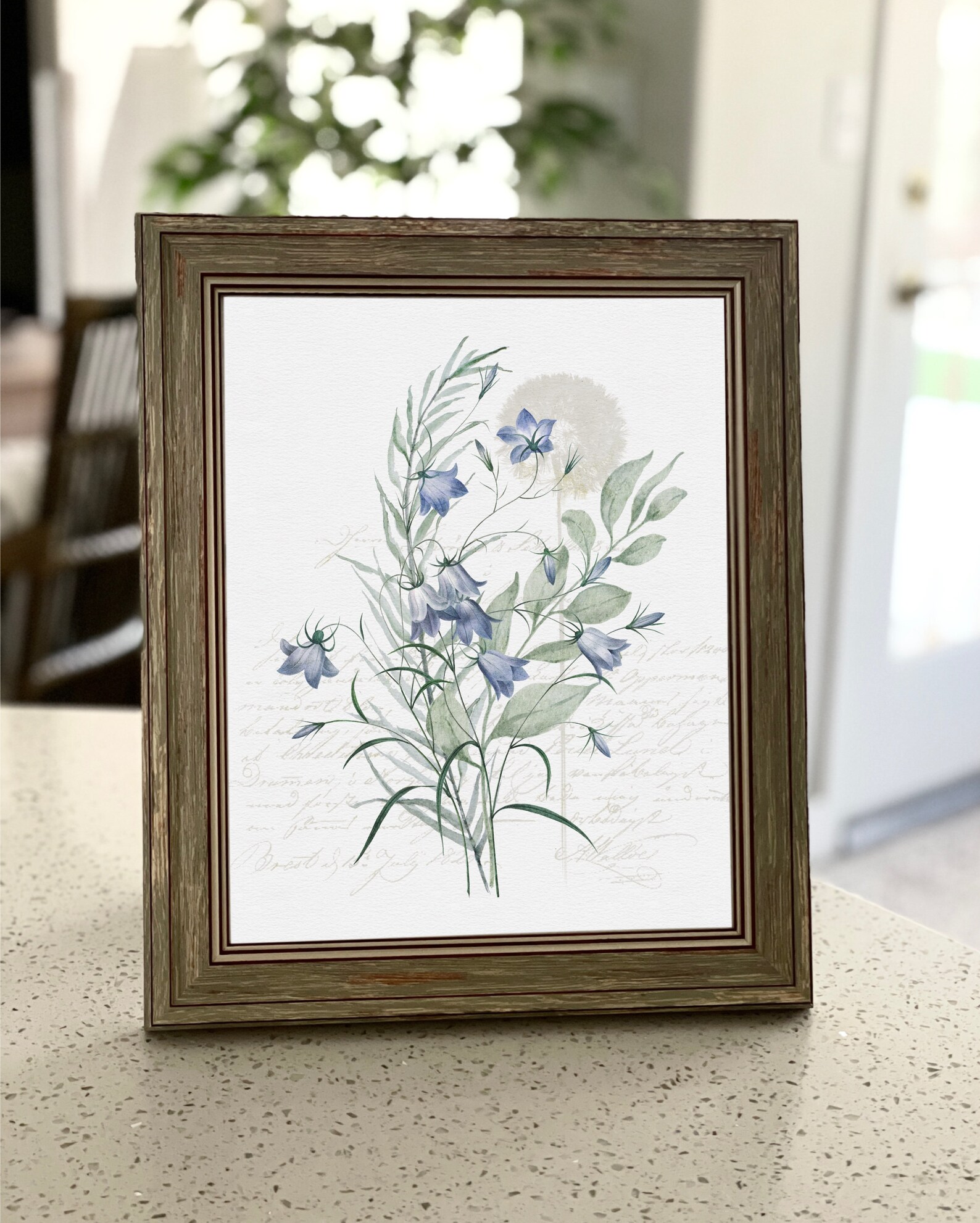 Calming Blue Watercolor Floral Art Prints - Blue Flowers Wall Art ...
