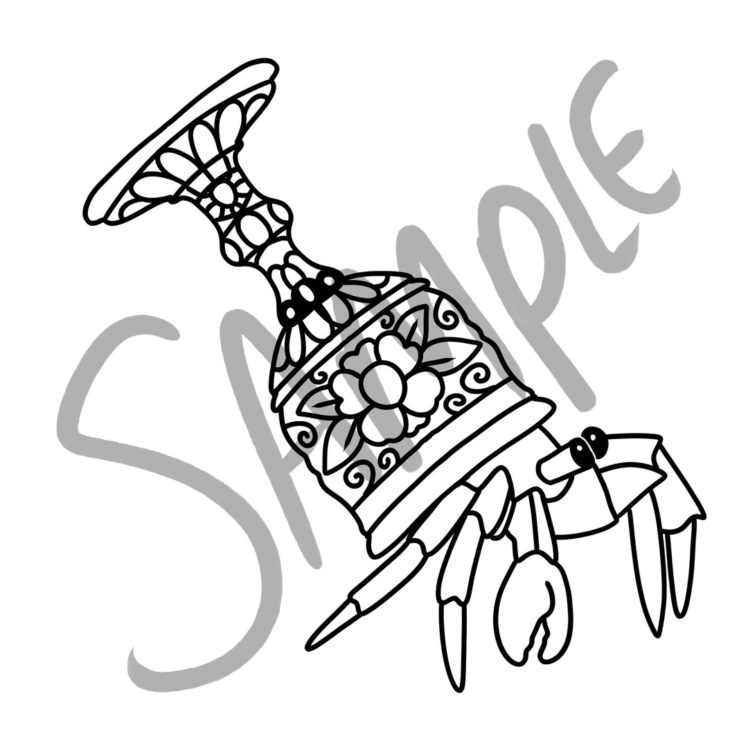 Goblet Hermit Crab Coloring Page - Etsy
