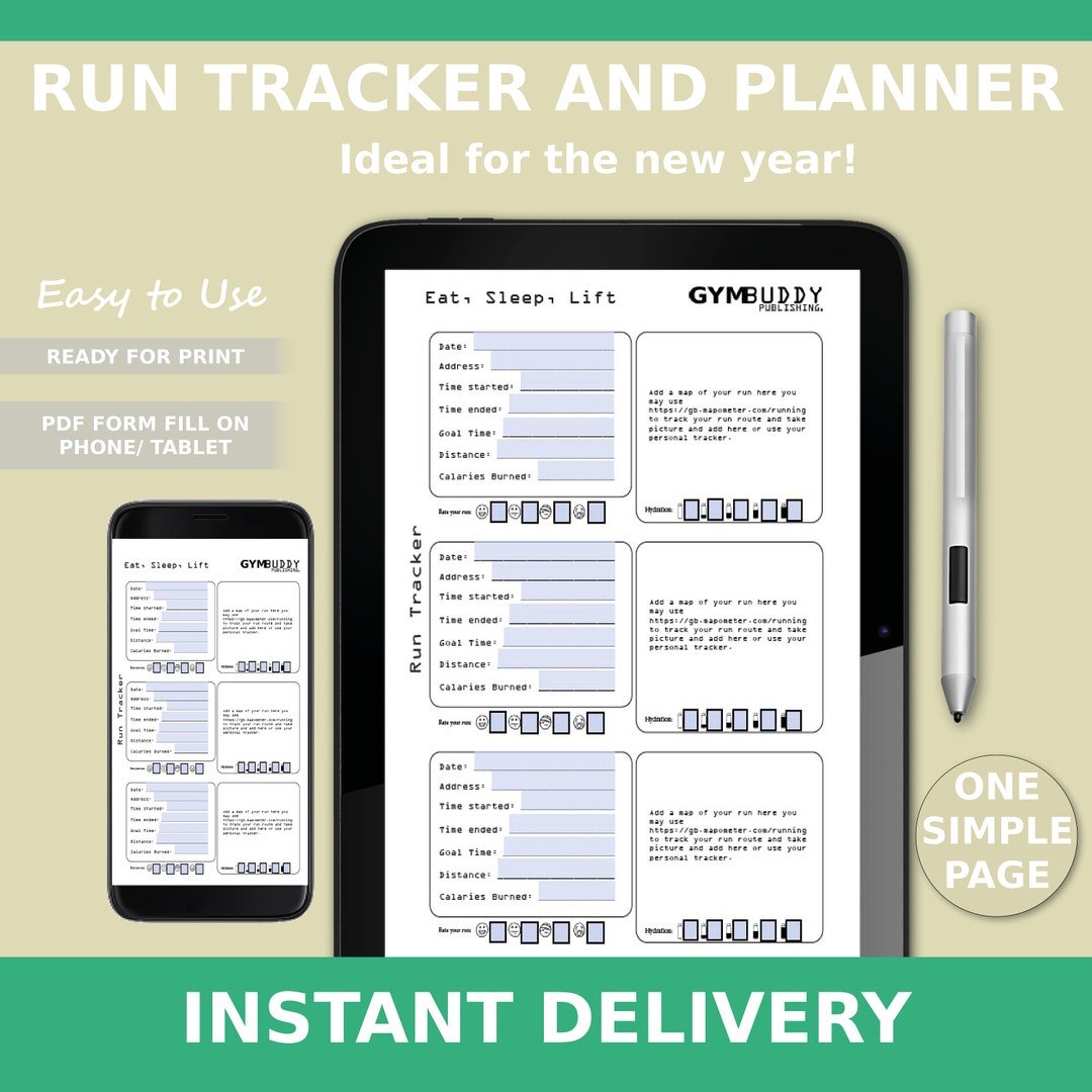 Daily Fitness Run Planner, Fillable Easy to Use PDF for Everyday Run - Etsy