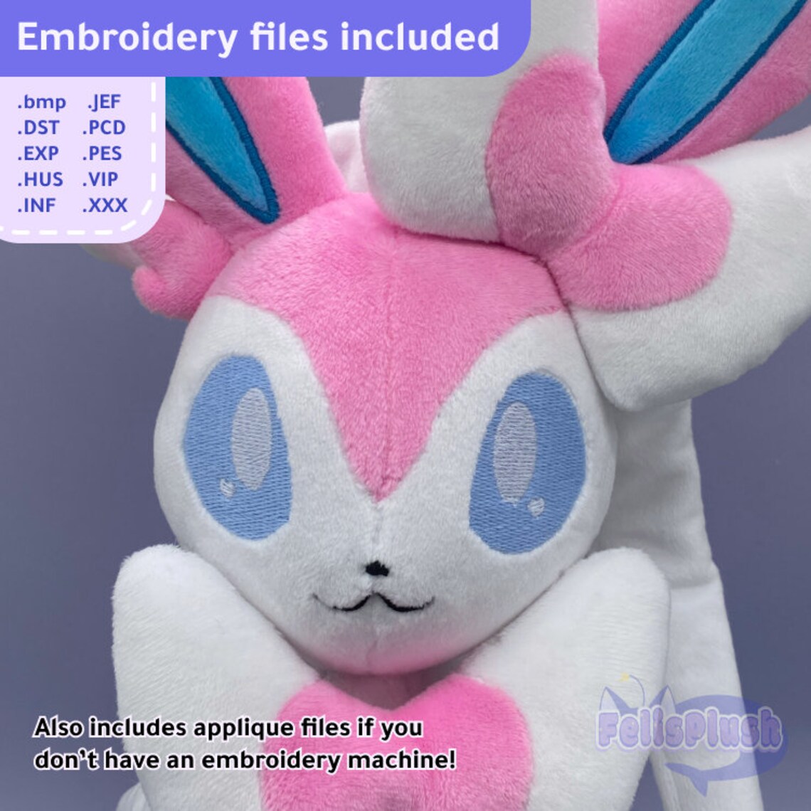 Sylveon Plush Sewing Pattern PDF Instructions Embroidery - Etsy Canada