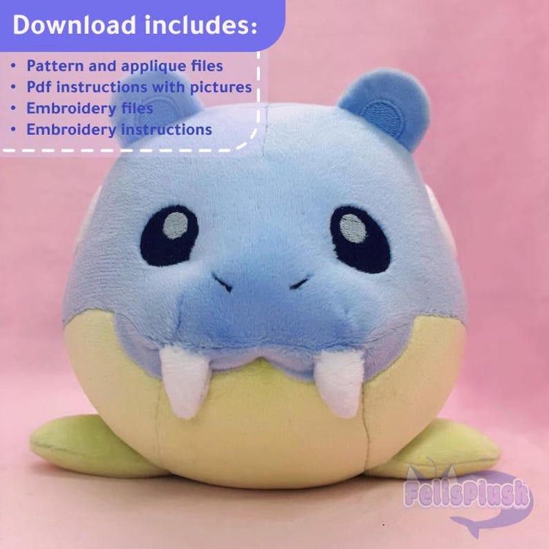 Spheal Plush Sewing Pattern PDF Instructions - Embroidery Files ...