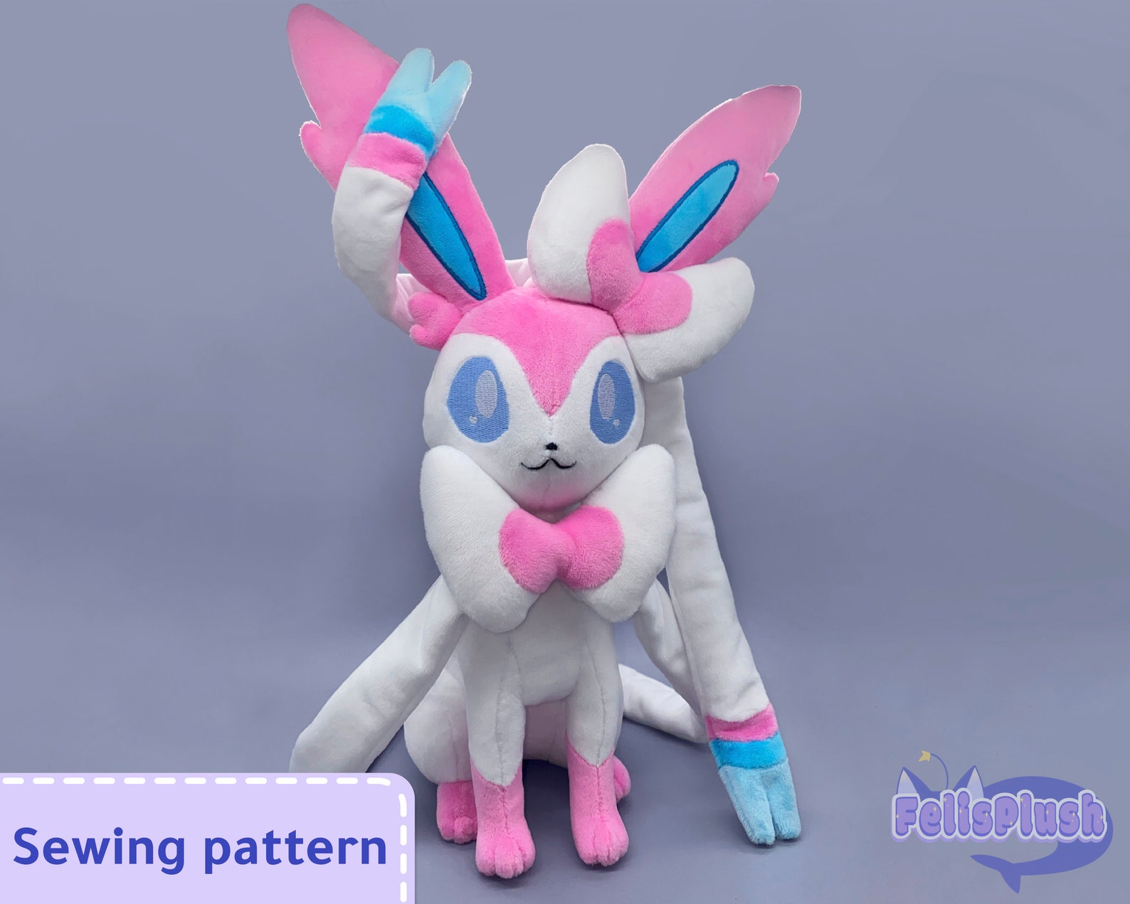 Sylveon Plush Sewing Pattern PDF Instructions Embroidery - Etsy Canada