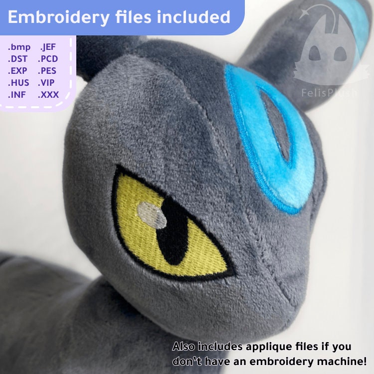 Umbreon Plush Sewing Pattern Pdf Instructions Embroidery - Etsy